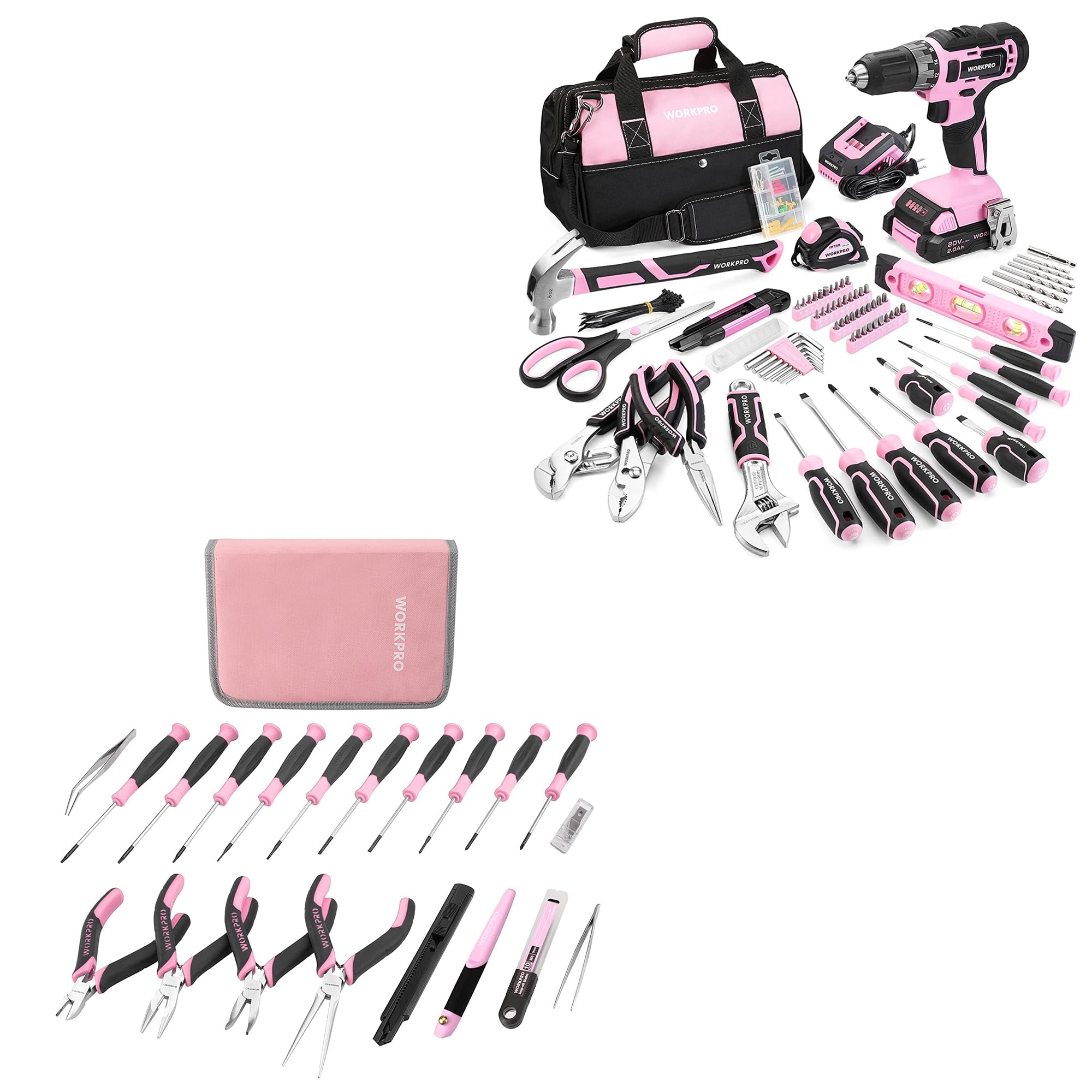 WORKPRO 33PCS Precision Repair Tool Set & WORKPRO 157PCS Pink Home Tool ...