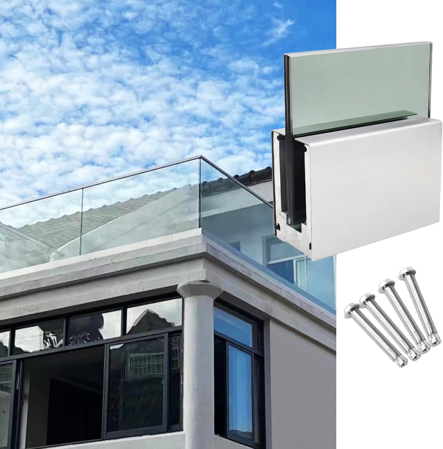 Amazon.com: Glass Railing Rails Spigot Clamp Floor/Embedded/Side Mount ...