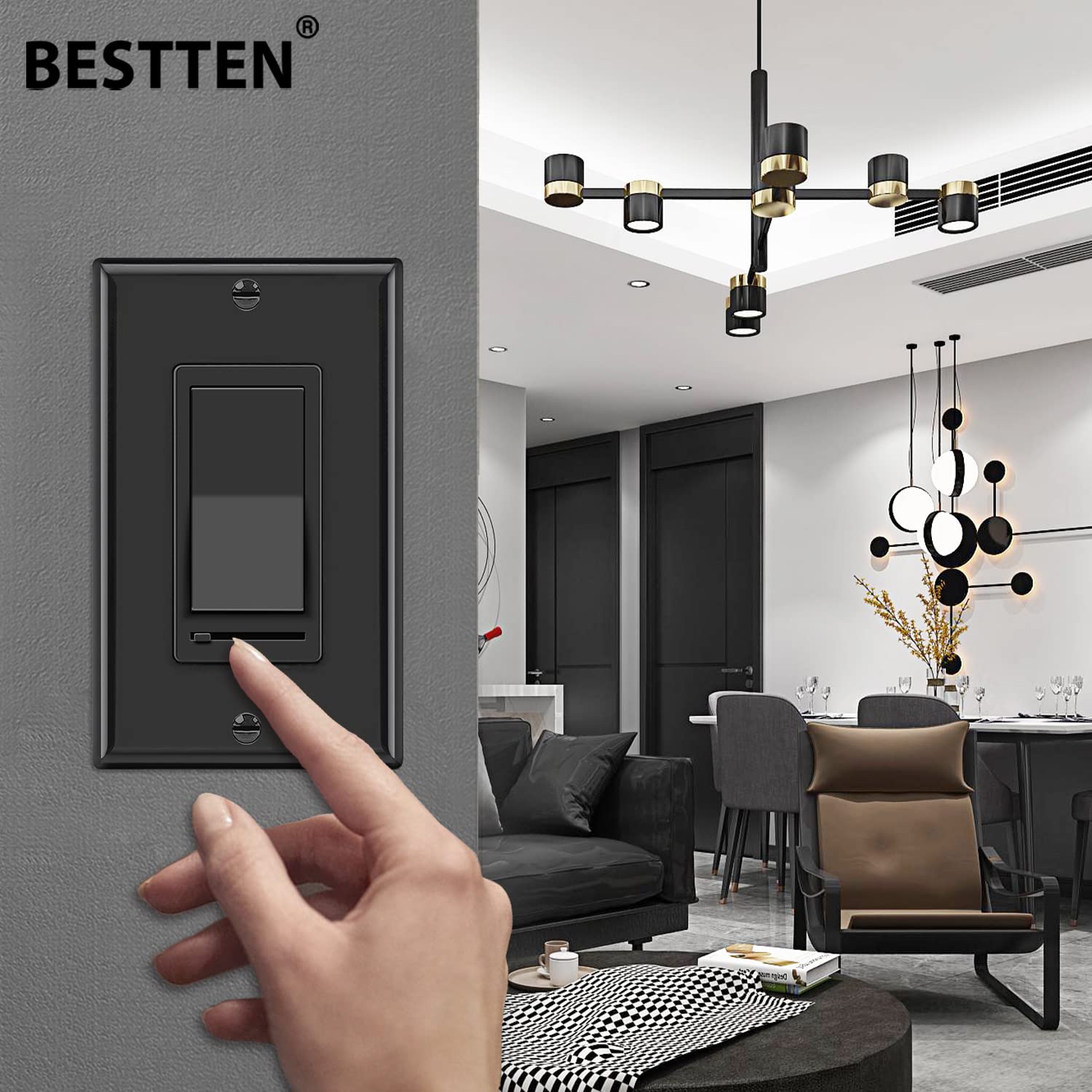 Snapklik.com : BESTTEN 6 Pack Dimmer Wall Light Switch, Compatible