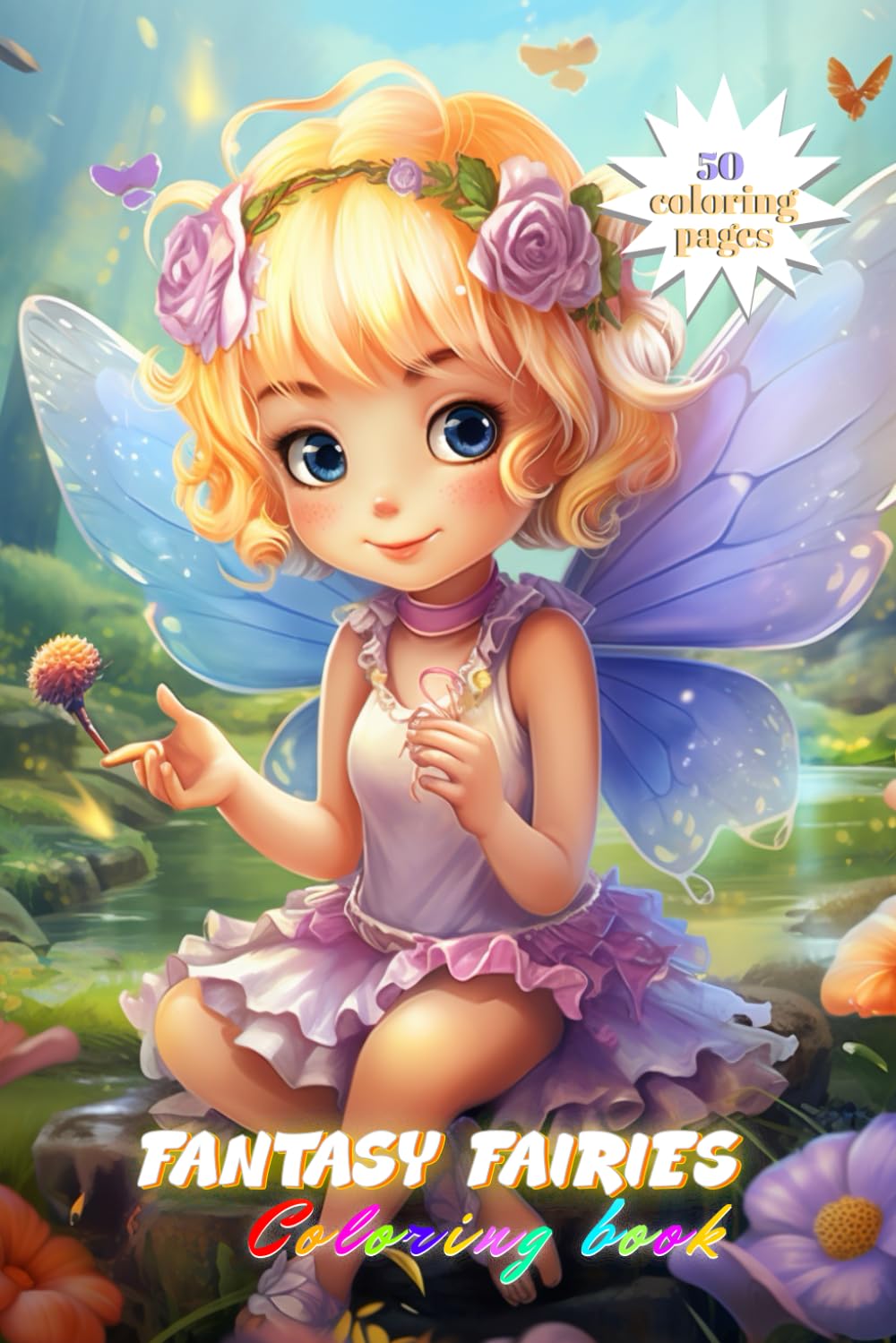 Fantasy fairies coloring book: 50 enchanting pages featuring various ...