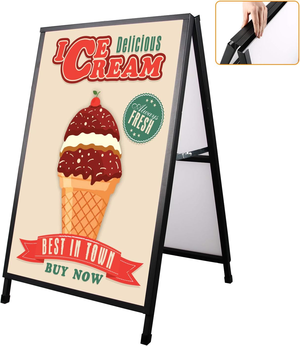 Amazon.com : Folding Heavy Duty A Frame Sign Sidewalk Sign 24 x 36 Inch ...