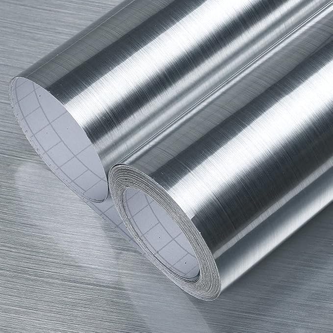 Amazon.com : Yancorp 394 inch Silver Contact Paper Stainless Steel ...