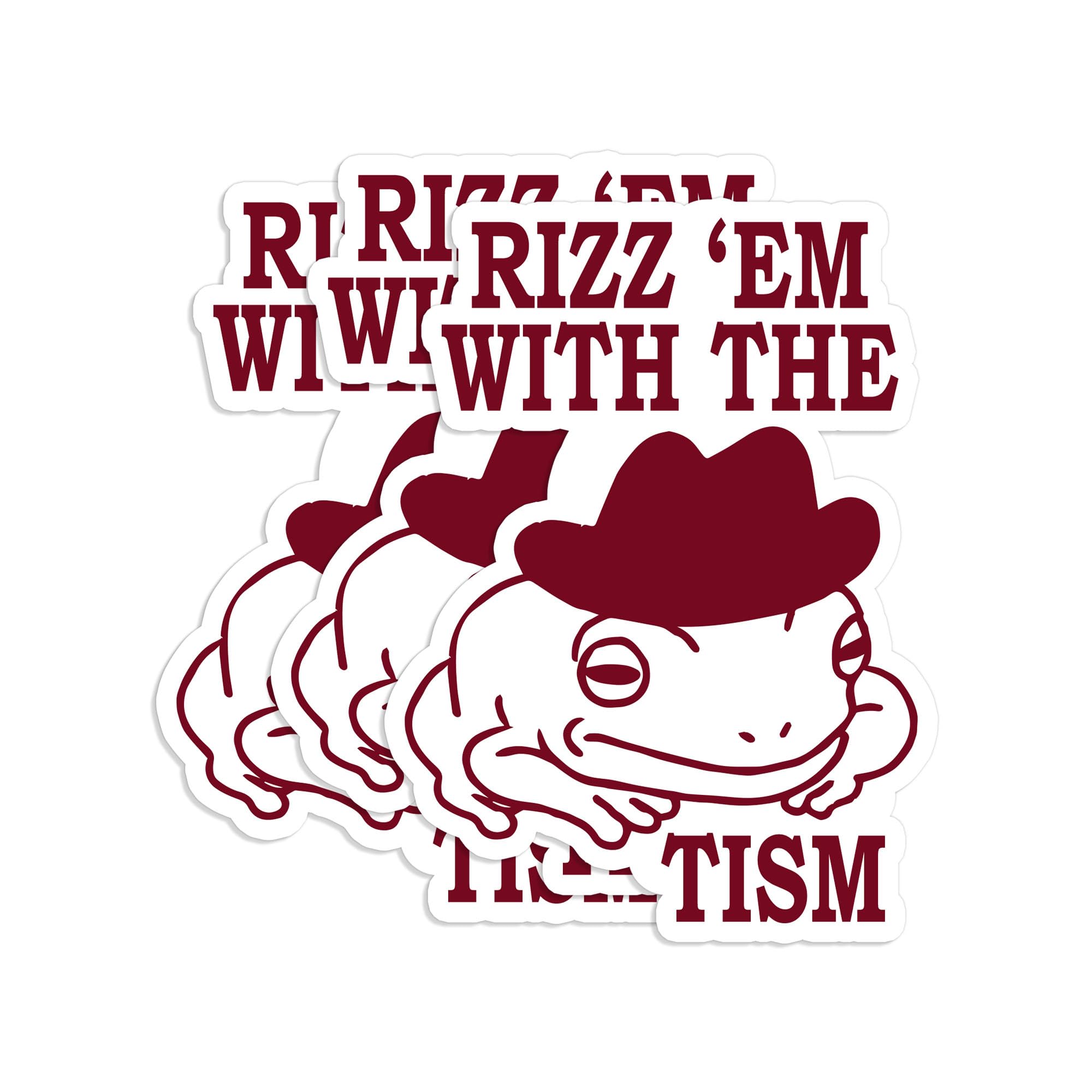 Amazon.com: Set 3PCS - Rizz 'Em with The Tism Sticker Funny Meme Frog ...