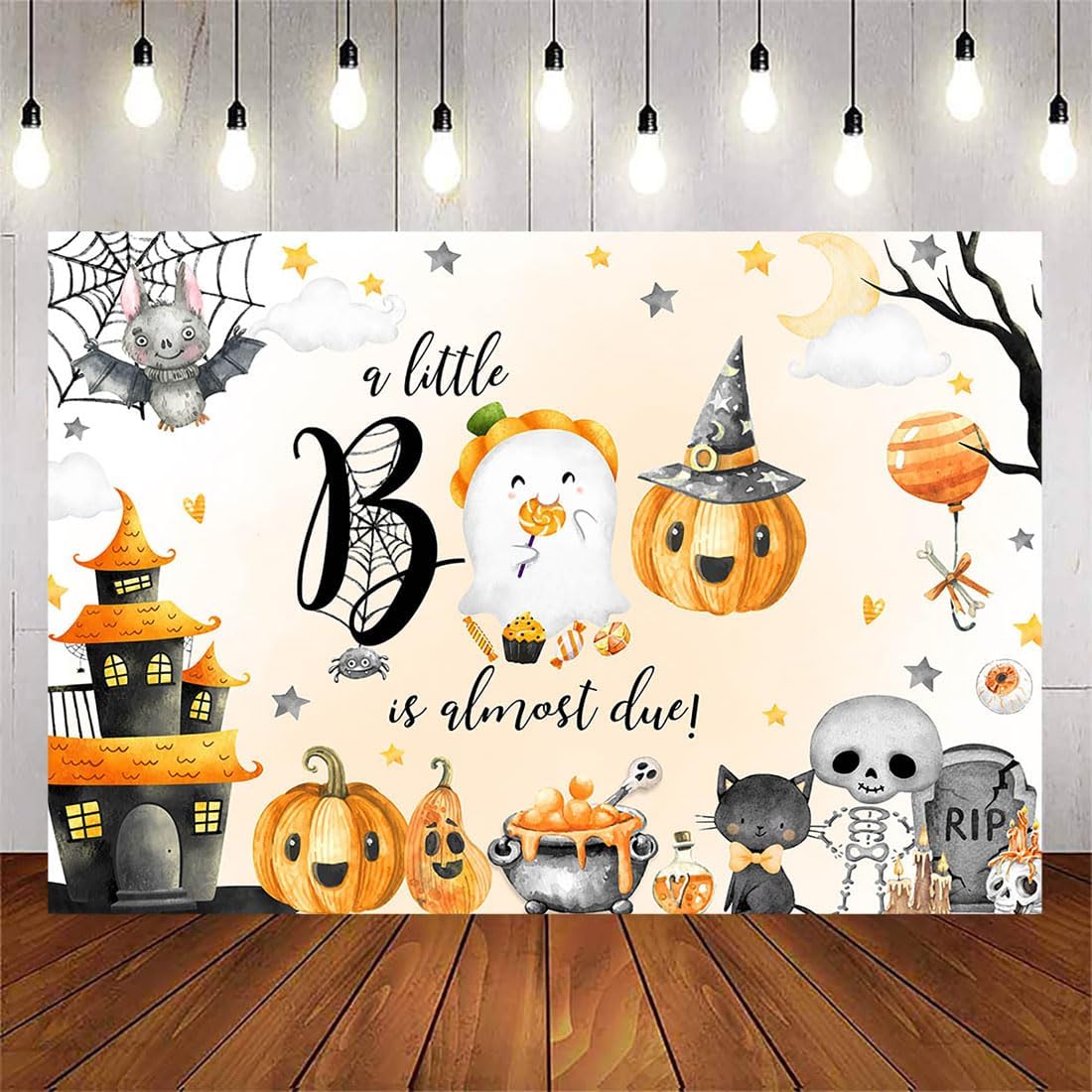 Amazon.com : Avezano Halloween Baby Shower Backdrop A Little Boo is ...