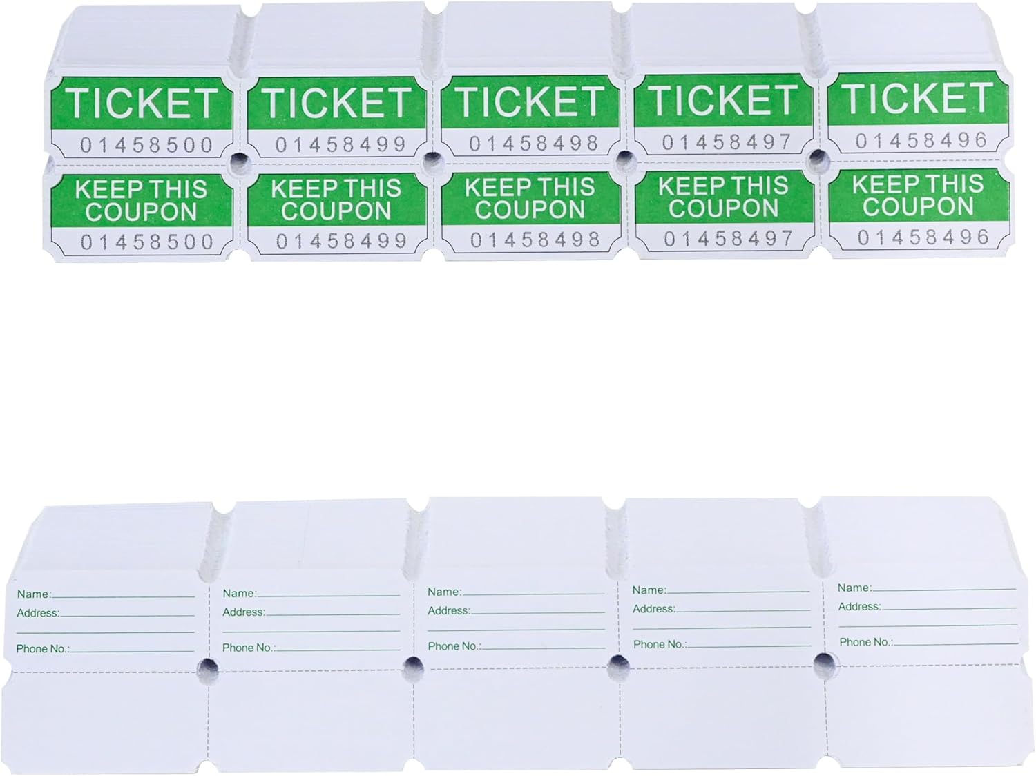 Amazon.com: 500 L LIKED Raffle Tickets, 2x2 Inch,Green (4 Color ...