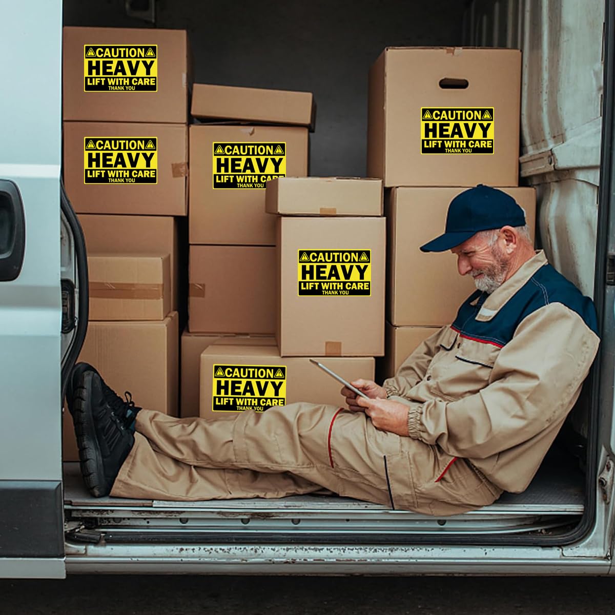 Caution Heavy Warning Labels For Boxes And Packages 100 Caution Heavy ...
