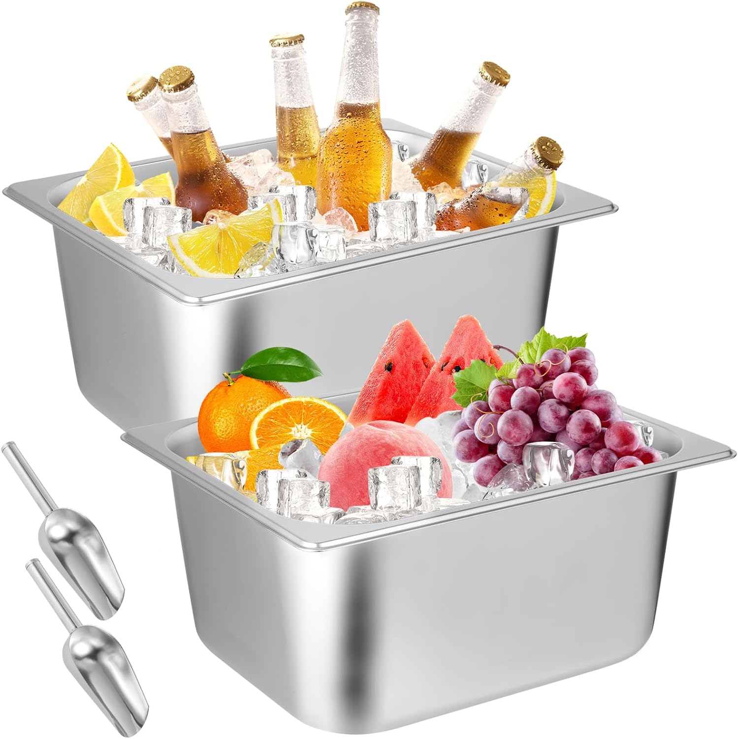 Amazon.com: Large Strainless Steel Beverage Tub, Ice Buckets for ...