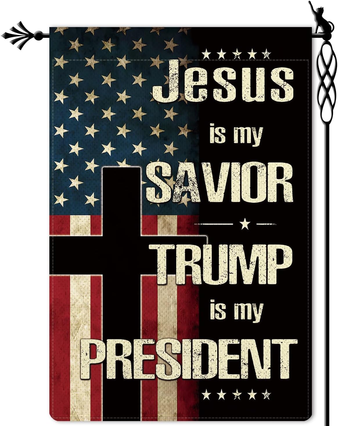 Amazon.com : Jauageon Trump 2024 Garden Flag Jesus is My Savior Trump ...