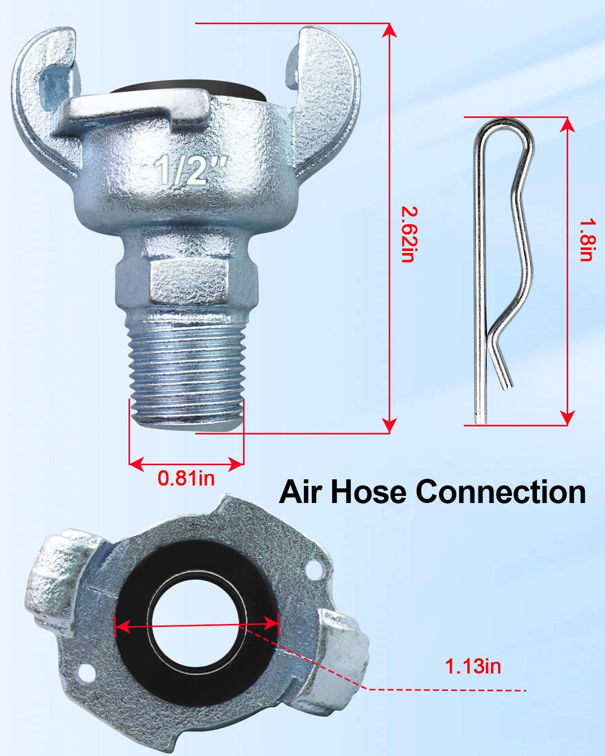 NPT Air Hose Fitting 3/4" Male NPT Universal Crowfoot Coupling Chicago ...