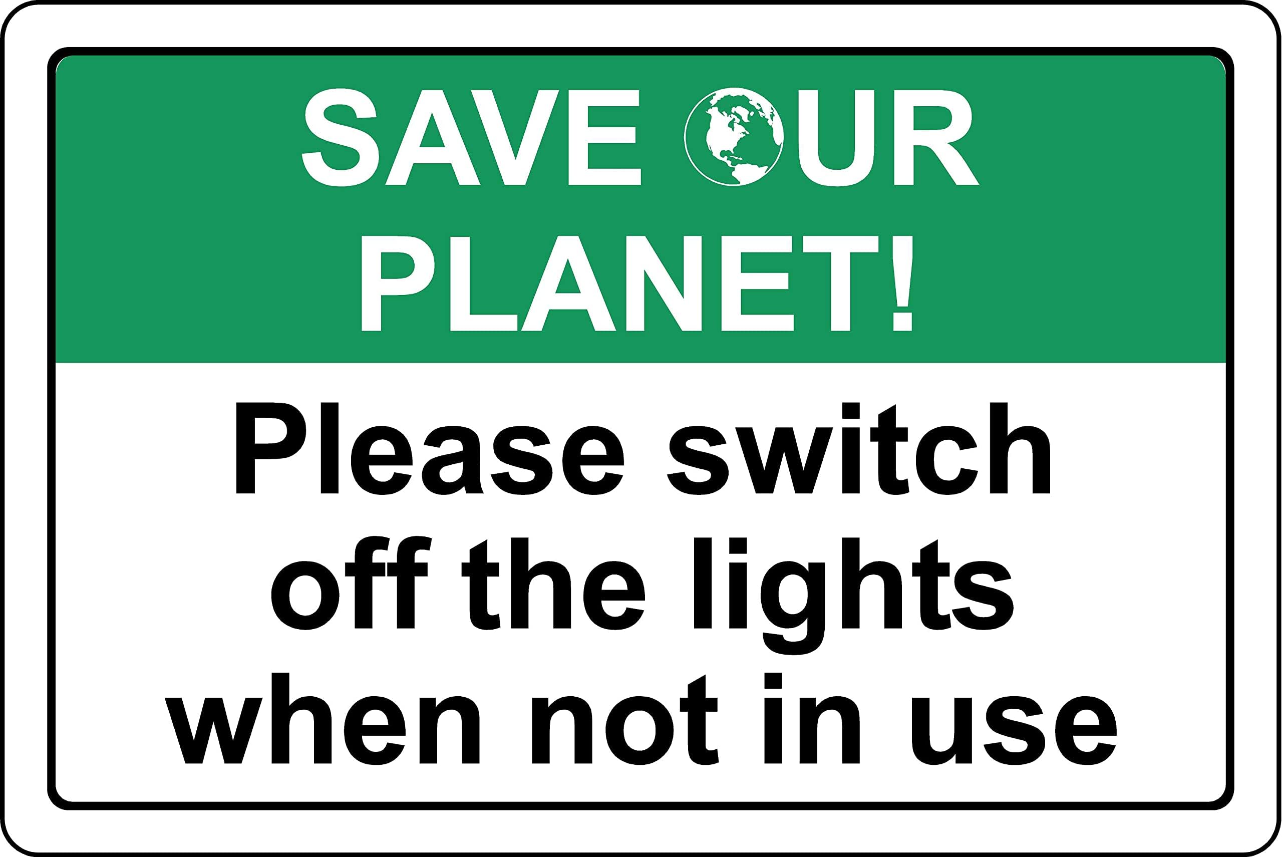 Please switch off lights when leaving safety sign - Self adhesive ...