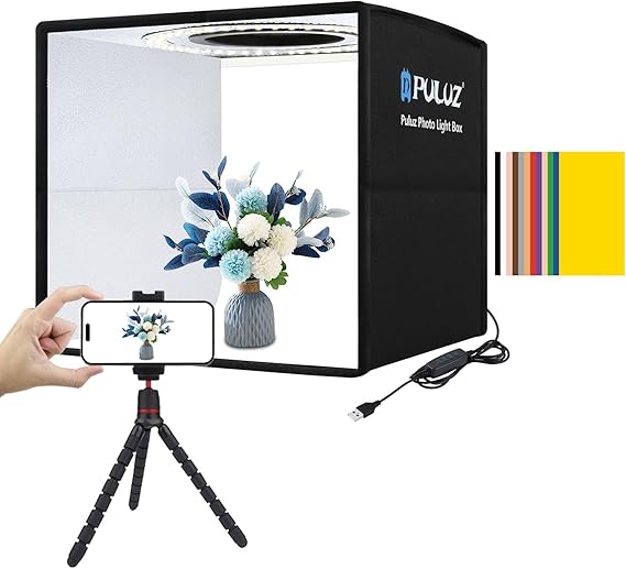 PULUZ Mini Light Box Photography, 25cm Portable Folding Mini Photo Studio Box Tent kit with ...