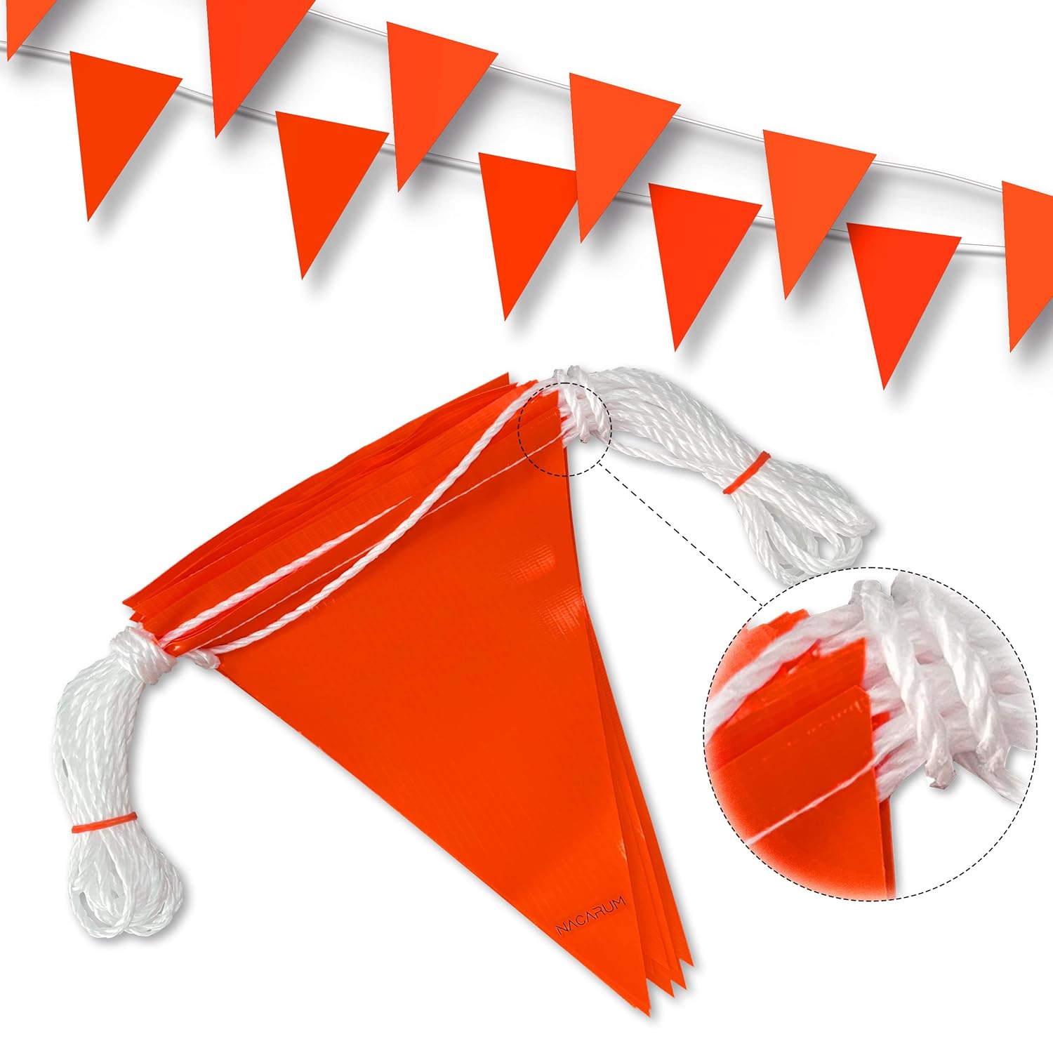 NACARUM Red & Yellow Pennant Banner Flags | OSHA 500lb Rated | Strand ...