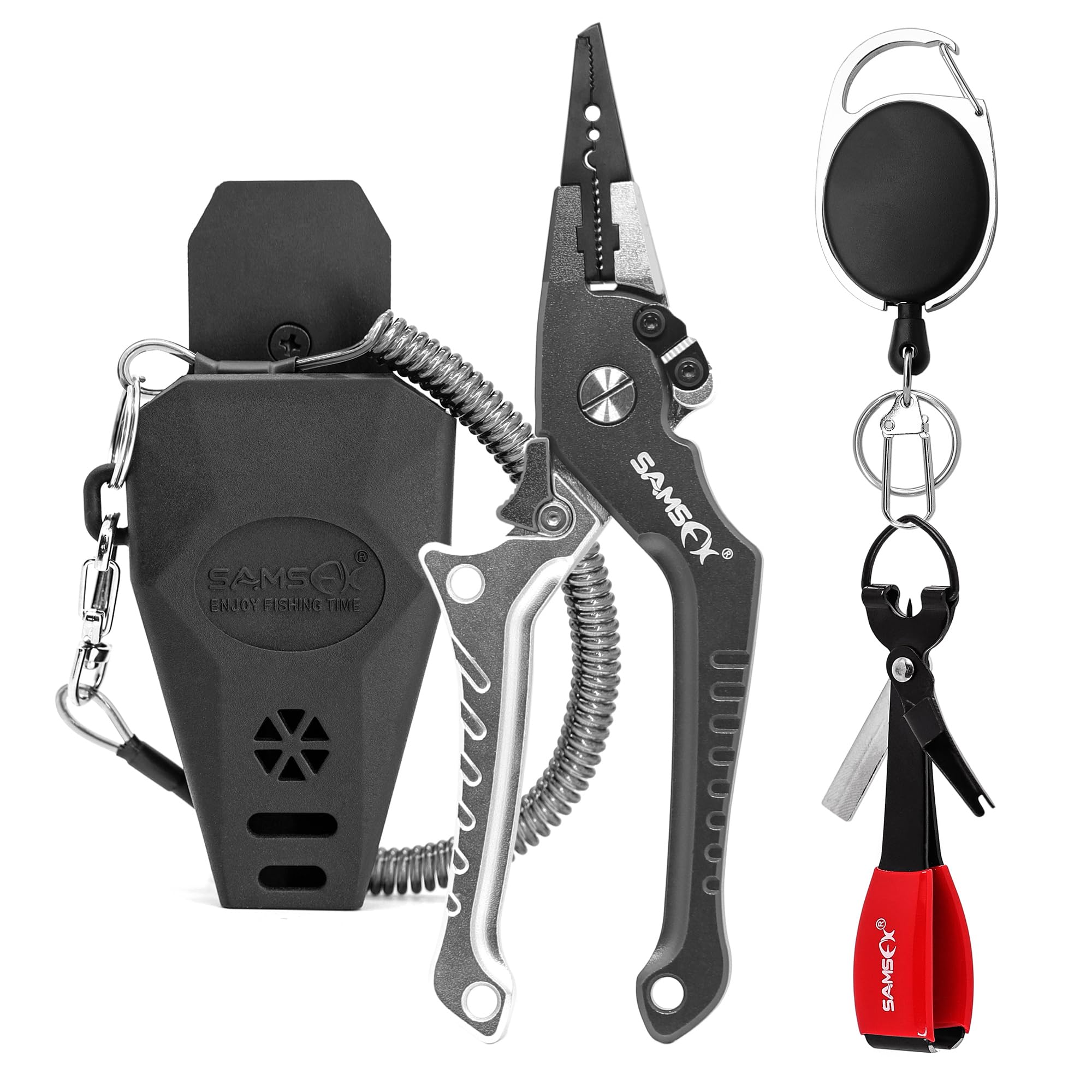 Snapklik.com : SAMSFX Aluminum Fishing Pliers Hook Remover Braid Line ...