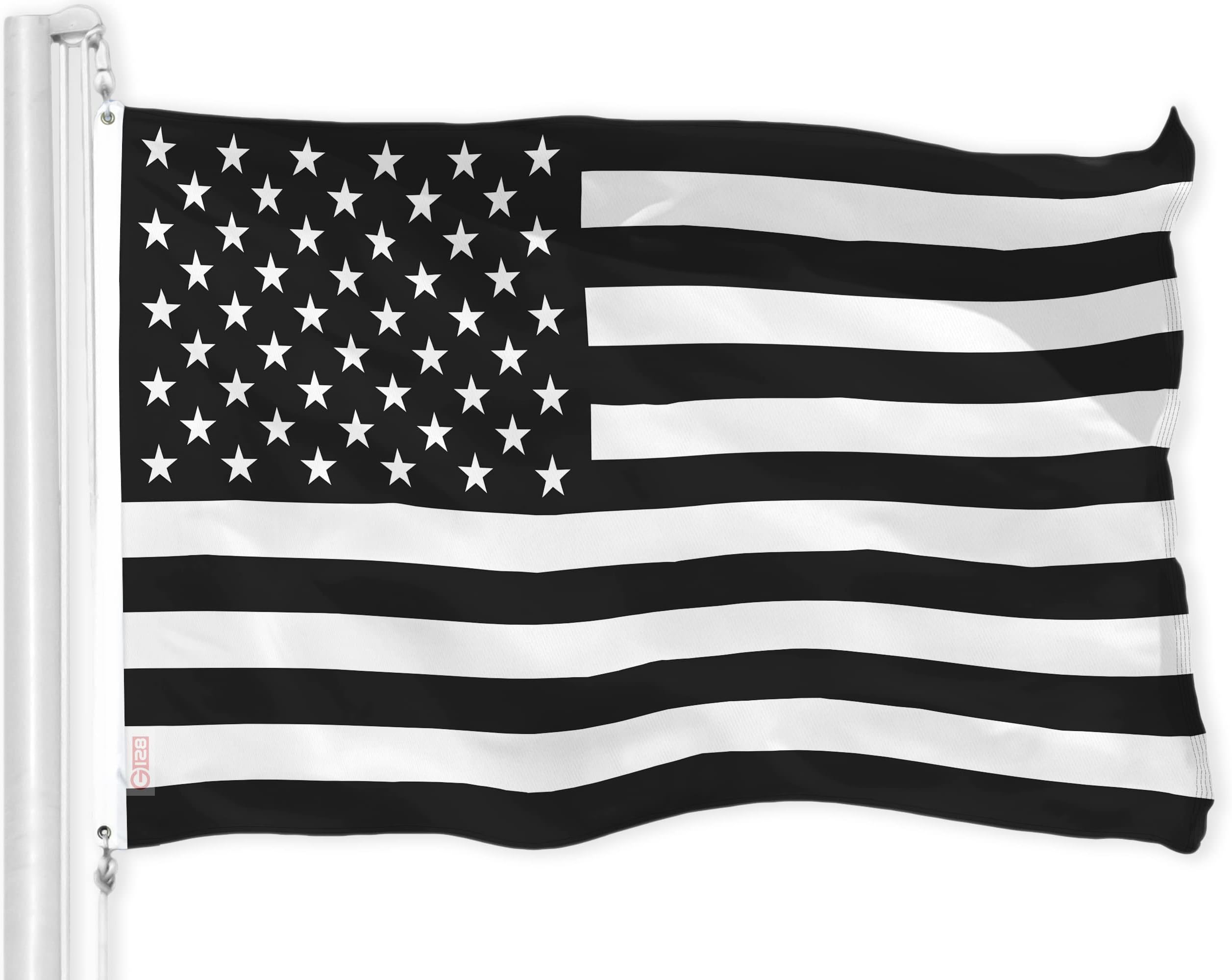 Amazon.com : Black & White USA American Flag - 3x5ft Premium Polyester ...
