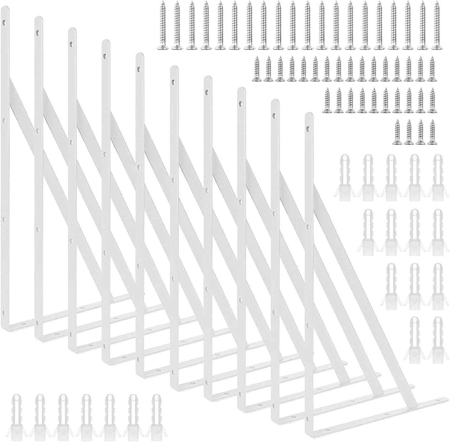 Amazon.com: STARVAST 12 Pack Heavy Duty Shelf Brackets 9.8 x 6.3 inch ...