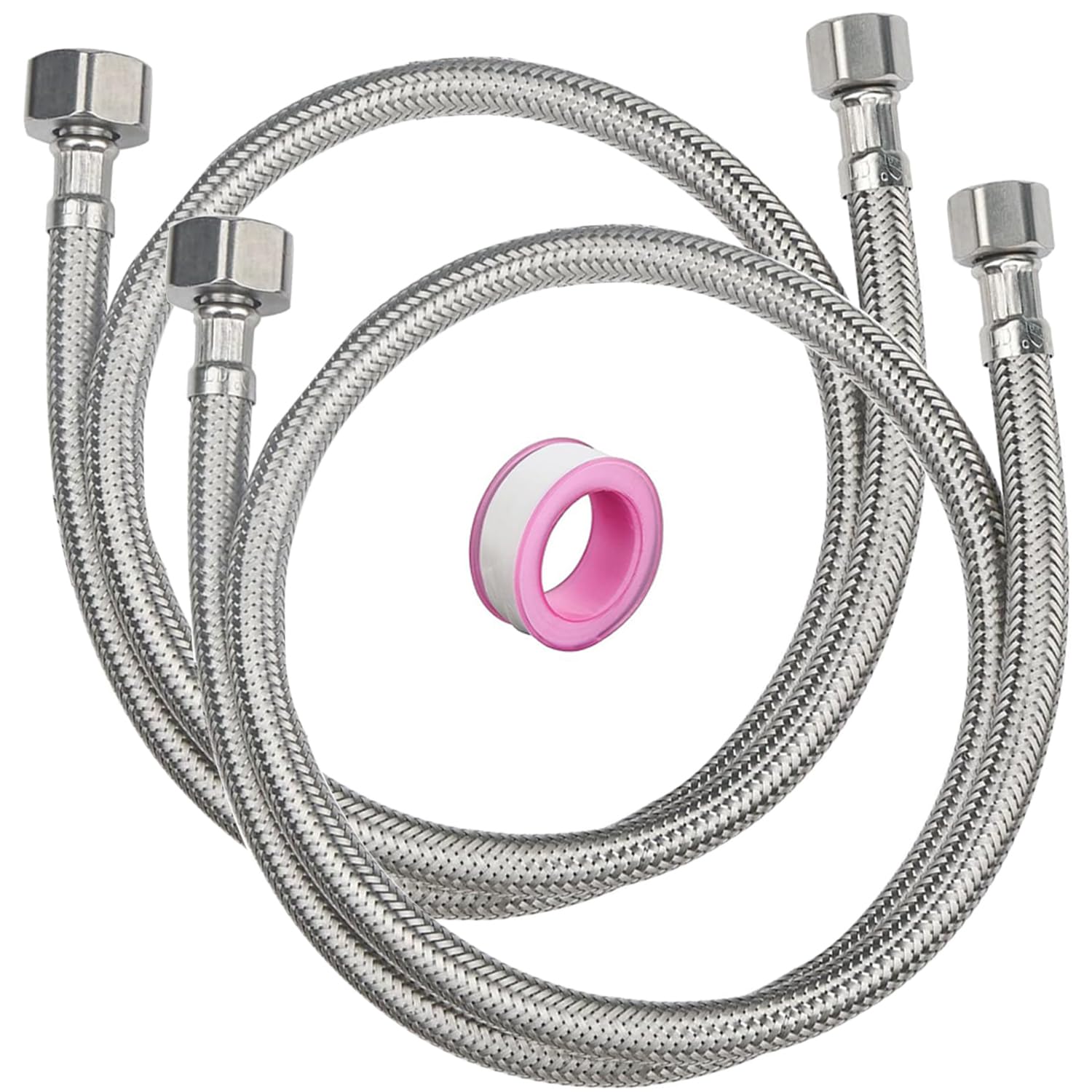 48" Faucet Supply Line,3/8" Comp x 1/2" FIP Flexible Faucet Connector ...