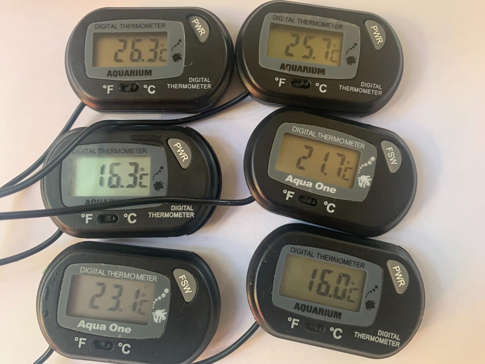 (2 Pack) LCD Fish Tank Aquarium Thermometer, T Tersely Digital Water ...