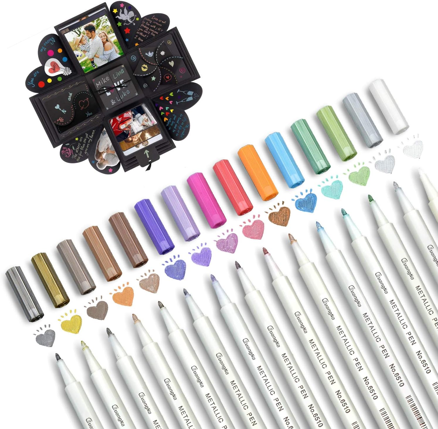 Beupro Metallic Stifte, 10 Farben Metallic Marker Stifte Metallischen ...