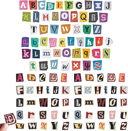 104pcs Retro Stickers - Self Adhesive Alphabet Letter Stickers for ...