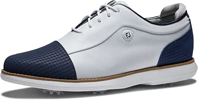 Amazon.com | FootJoy Women's Traditional Golf Shoe, White Navy, 5.5 UK ...