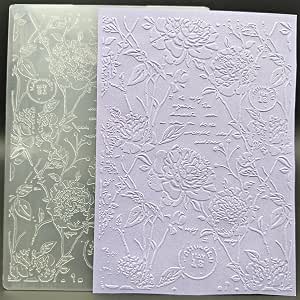 Amazon.com: Plastic Embossing Folder 5x7 Inch Flowers & Stamps Paper ...