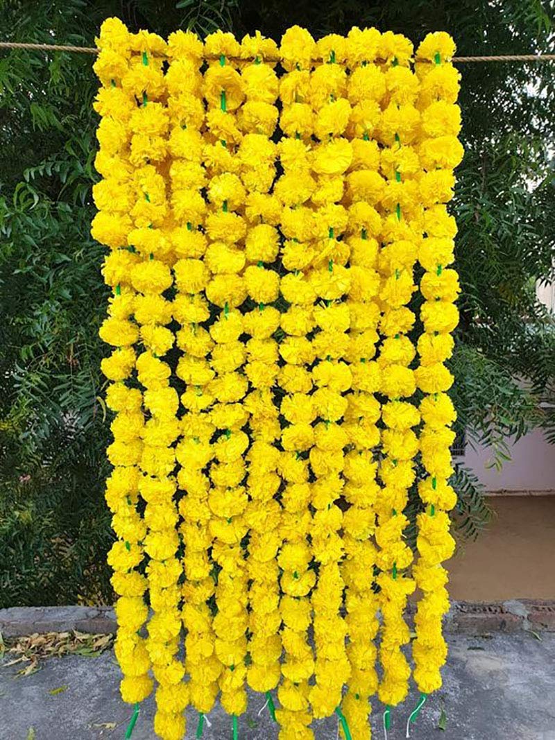 Buy The Trends Set of 10 Garland of Artifical Marigold Flower/Gende ke ...