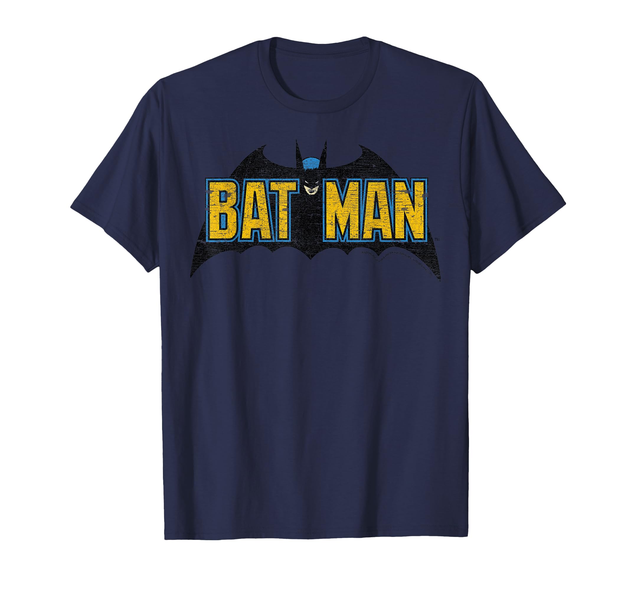 Amazon.com: DC Comics Batman Distressed Vintage Text Logo T-Shirt ...