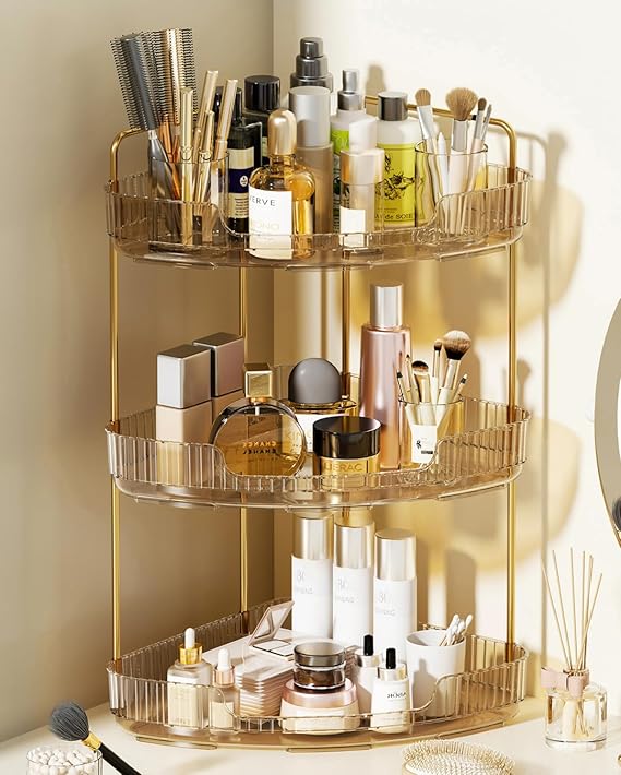Amazon.com: Shario Corner Bathroom Counter Organizer, 3 Tier Bathroom ...