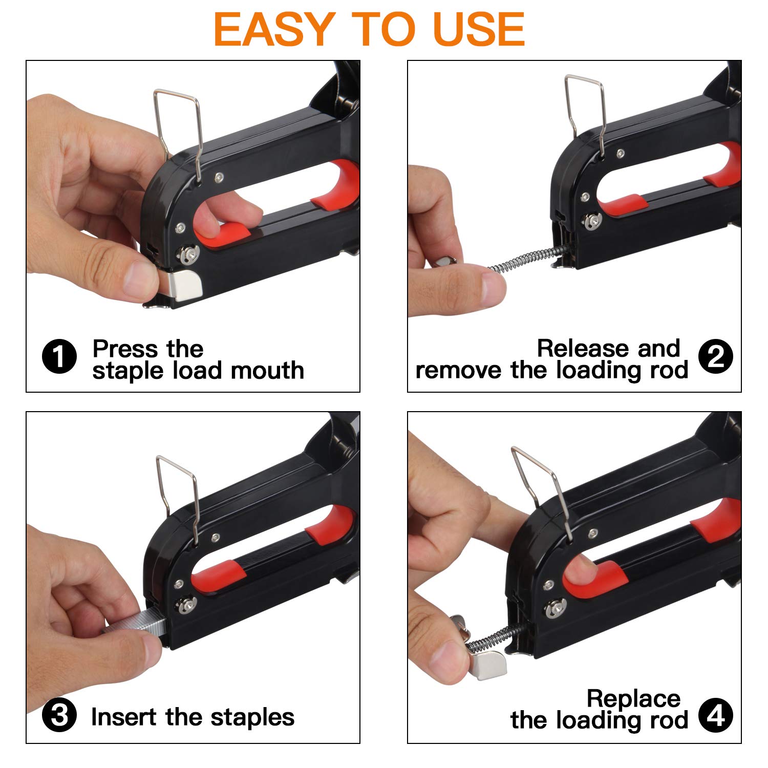Staple Gun Kit, Preciva 3-in-1 Heavy Duty Stapler Gun Kit, Hand Steel ...