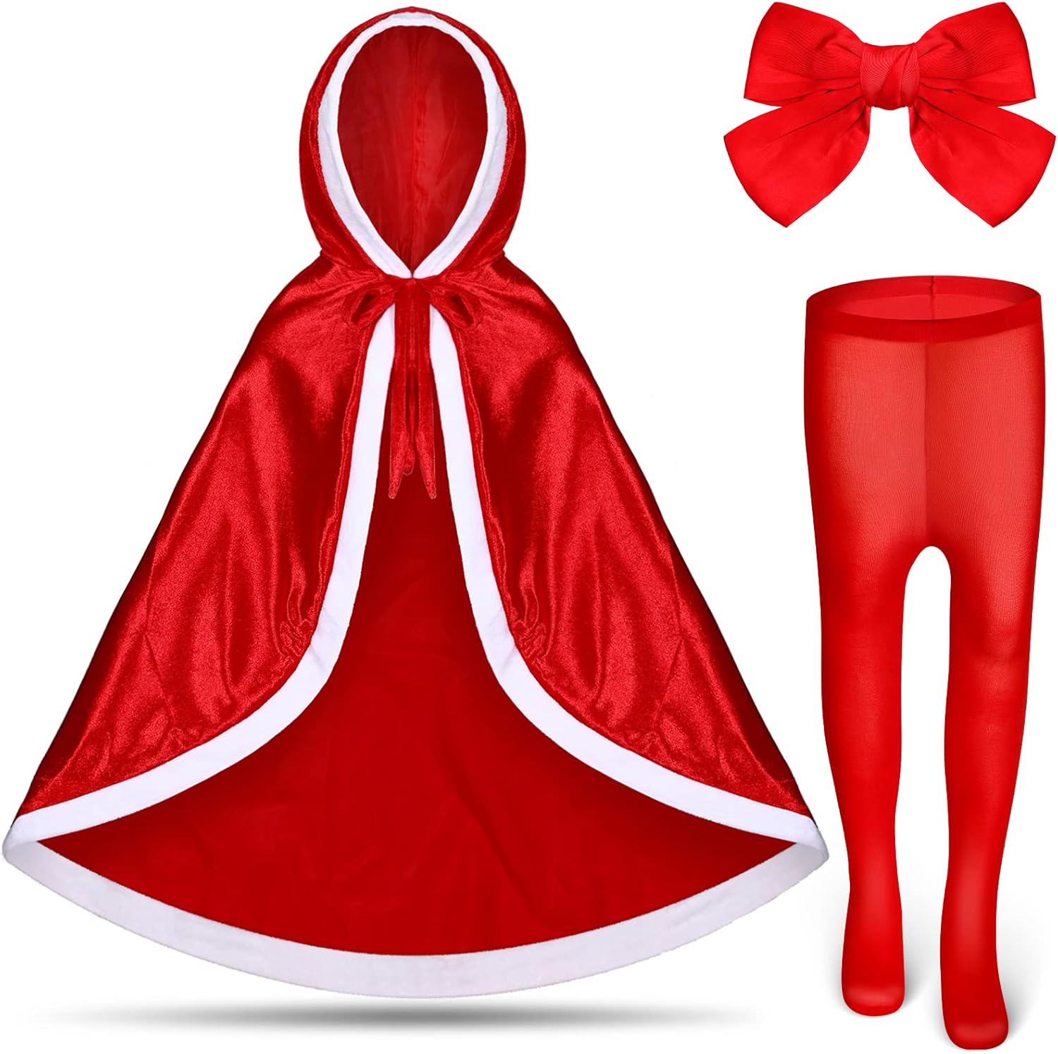 Amazon.com: Vicenpal Christmas Cloak Set for Girls, Red Princess Hooded ...