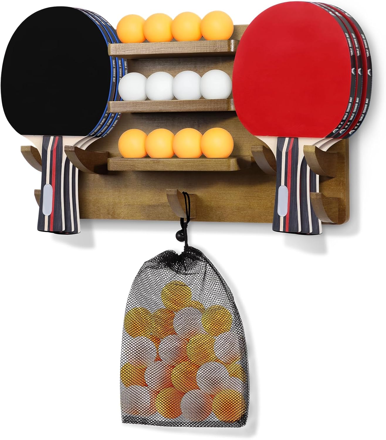 JLMY Ping Pong Paddle Holder, Ping Pong Storage Wall Rack, Hold 6 ...
