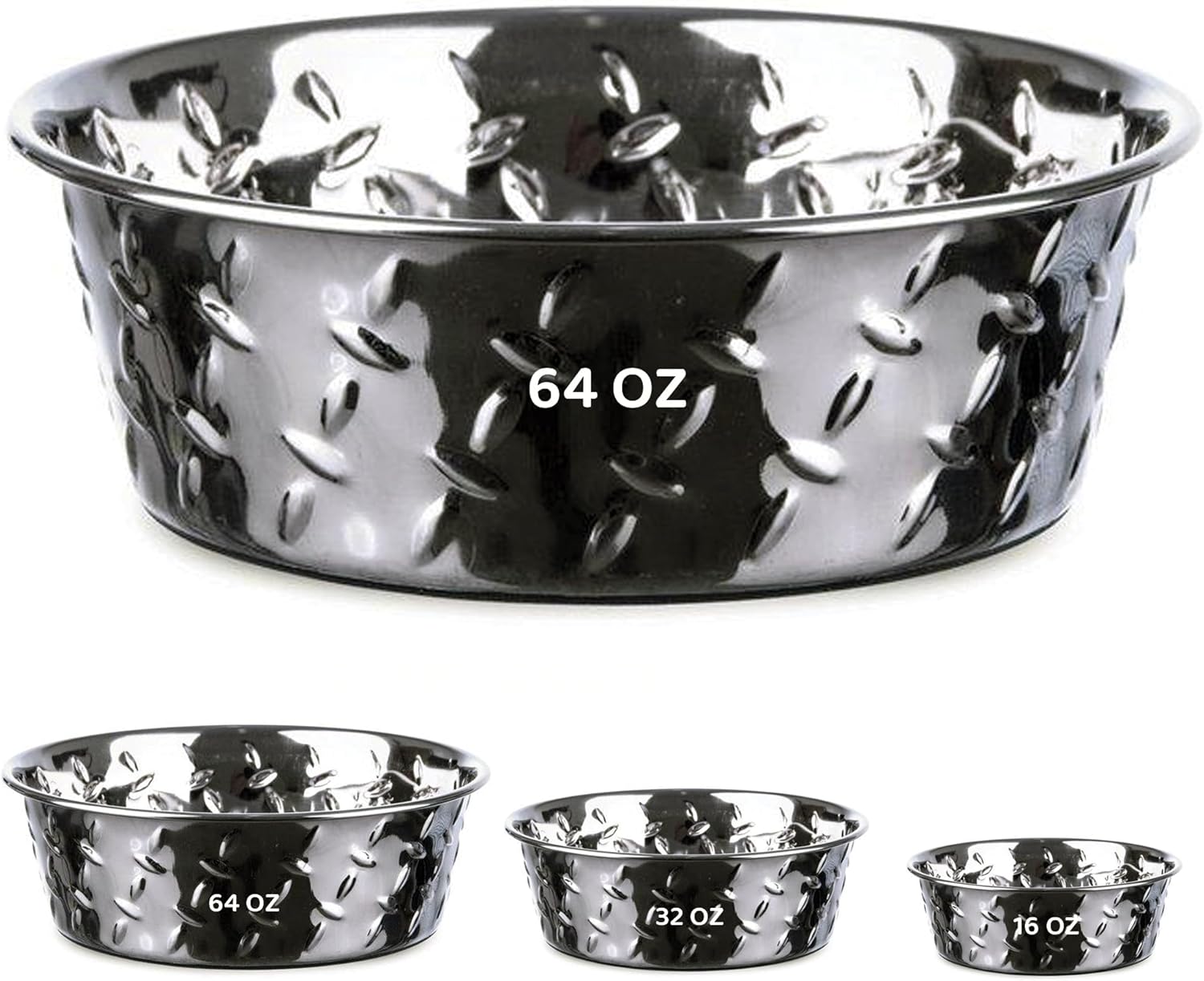 Pet Supplies : Palz&Co Stainless Steel Platinum Embossed Dog Bowl with ...