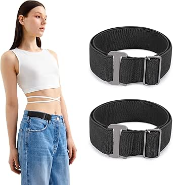 JASGOOD No Buckle Elastic 2 Loop Belt for Women and Men,No Show Belt ...