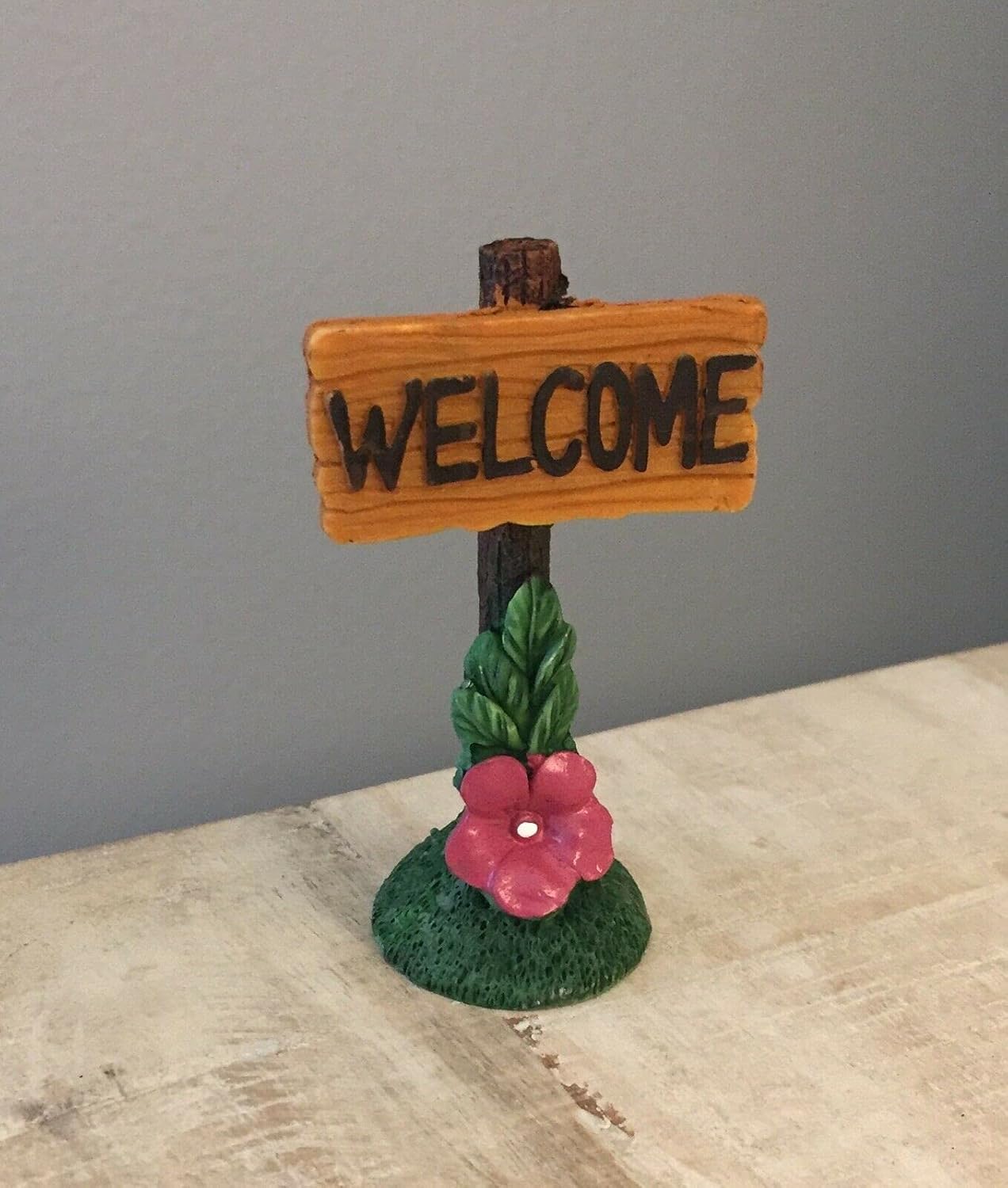 Amazon.com: New Gnome Fairy Garden House Miniature Welcome Sign ...