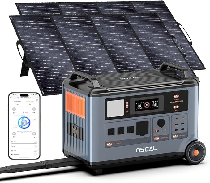 Amazon.com: OSCAL Promax6000 Solar Generator with 2x200W Solar Panel ...