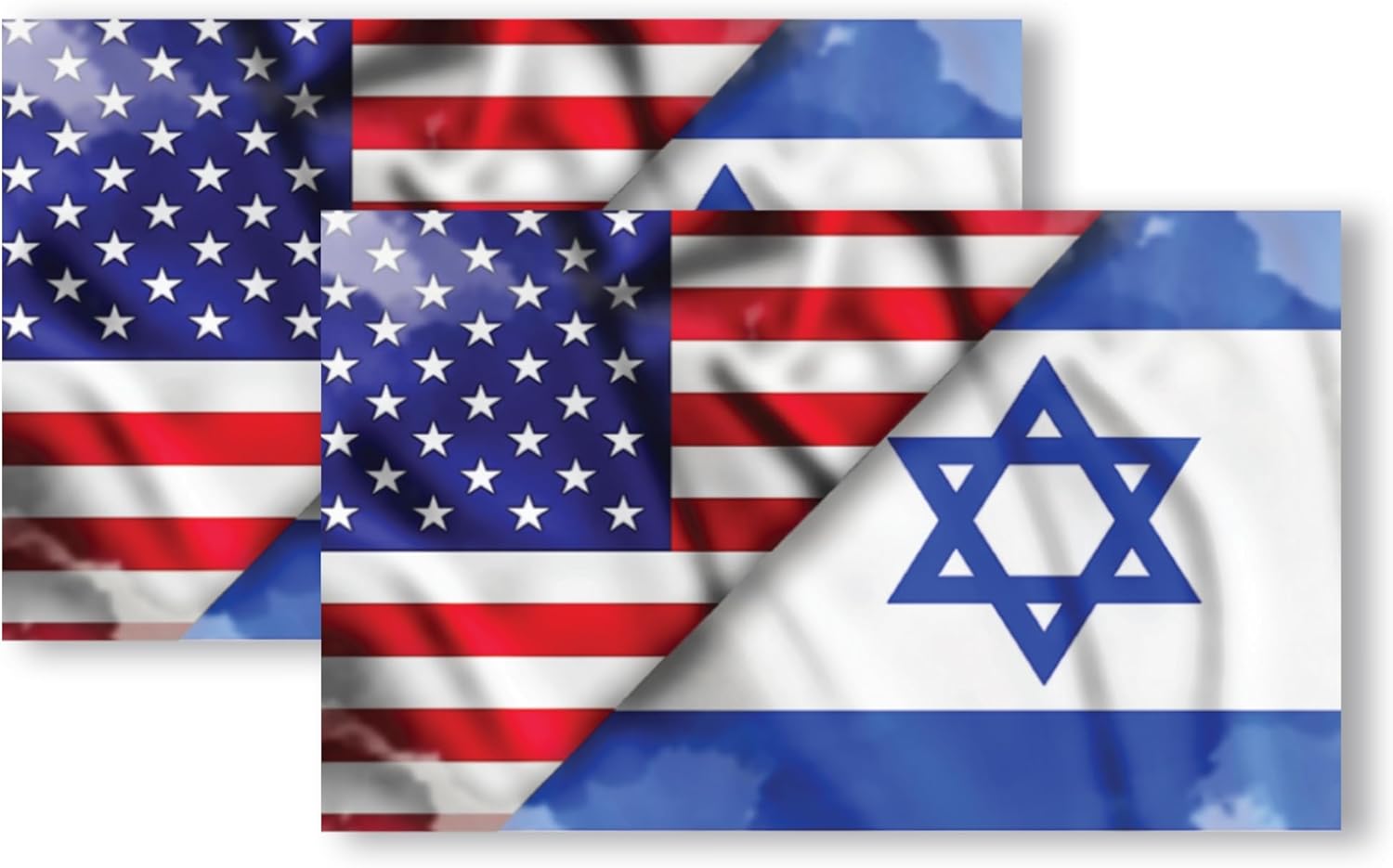 Amazon.com - Magnet Me Up American Israeli Flag Adhesive Decal Sticker ...
