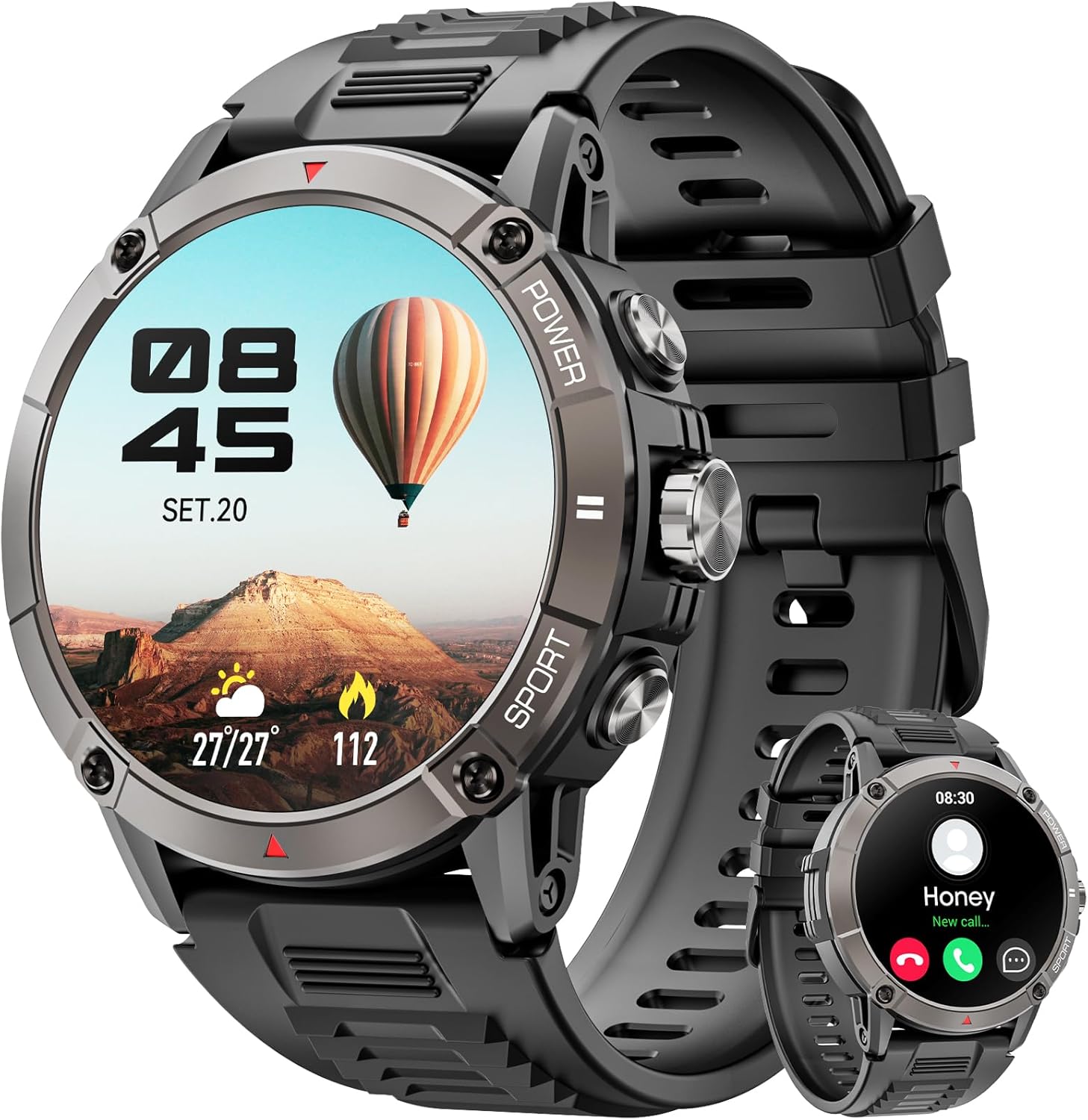 Amazon.com: Military Smart Watch for Men with Bluetooth Call, 1.52 ...