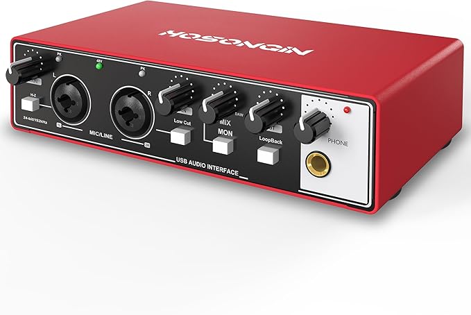 Amazon.com: HOSONGIN 2i2 USB Audio Interface for Beginners - 24Bit ...