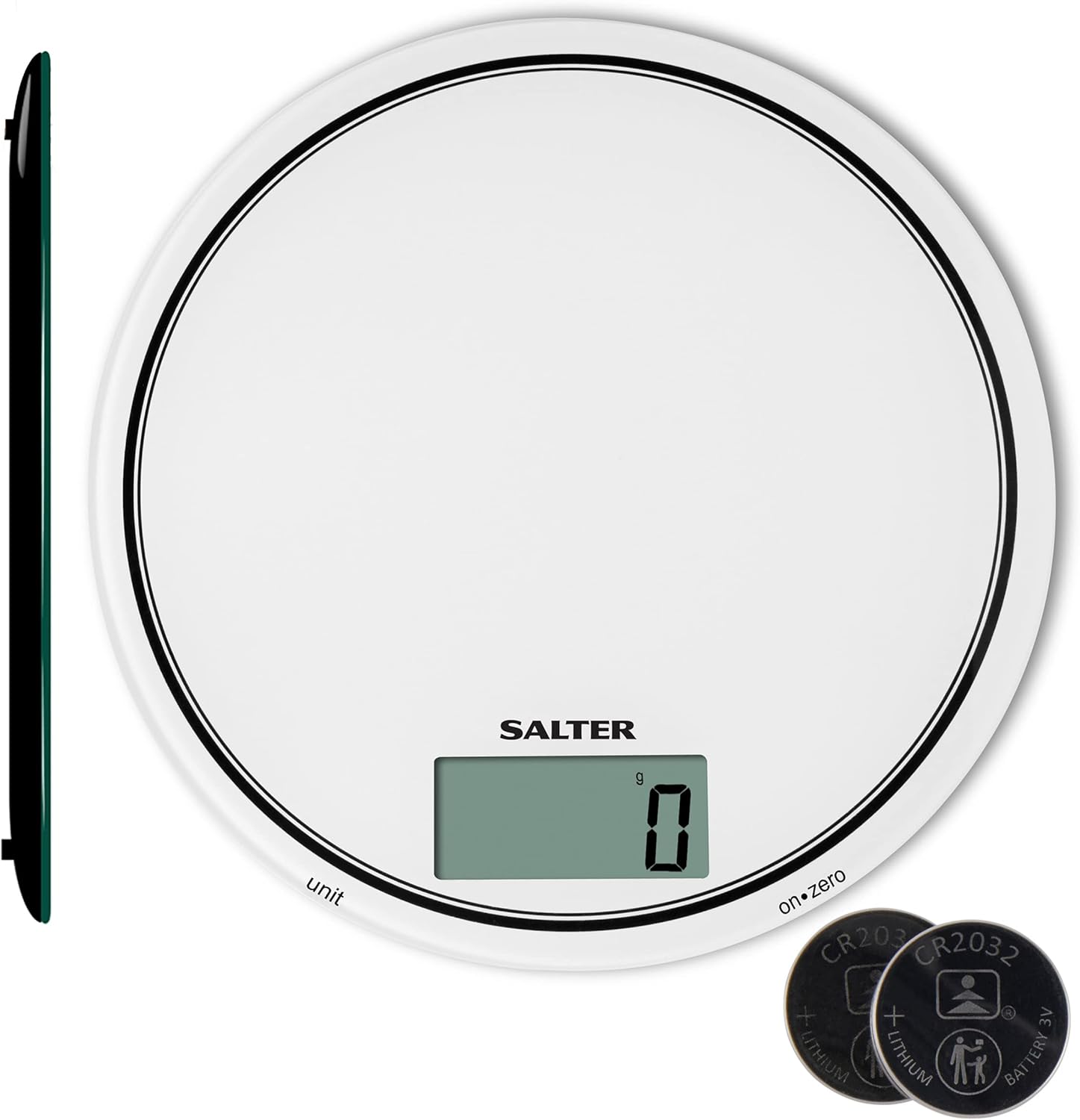 Salter 1080 WHDR12 Mono Circular Electronic Digital Kitchen Scale, 5KG ...