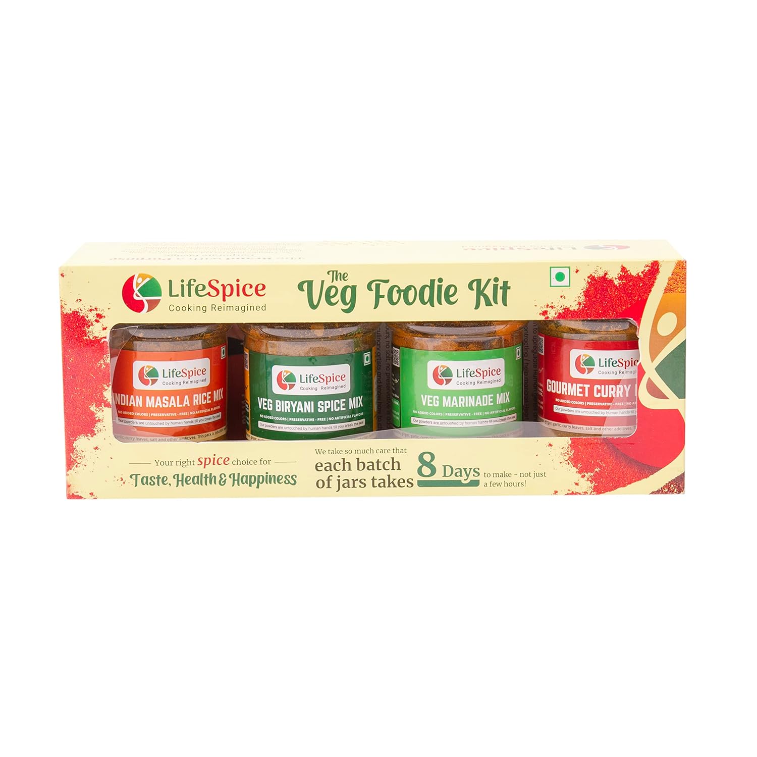 LifeSpice - Veg Foodie Kit -4 Bottles -75g each | Veg Marinade Mix, Veg ...