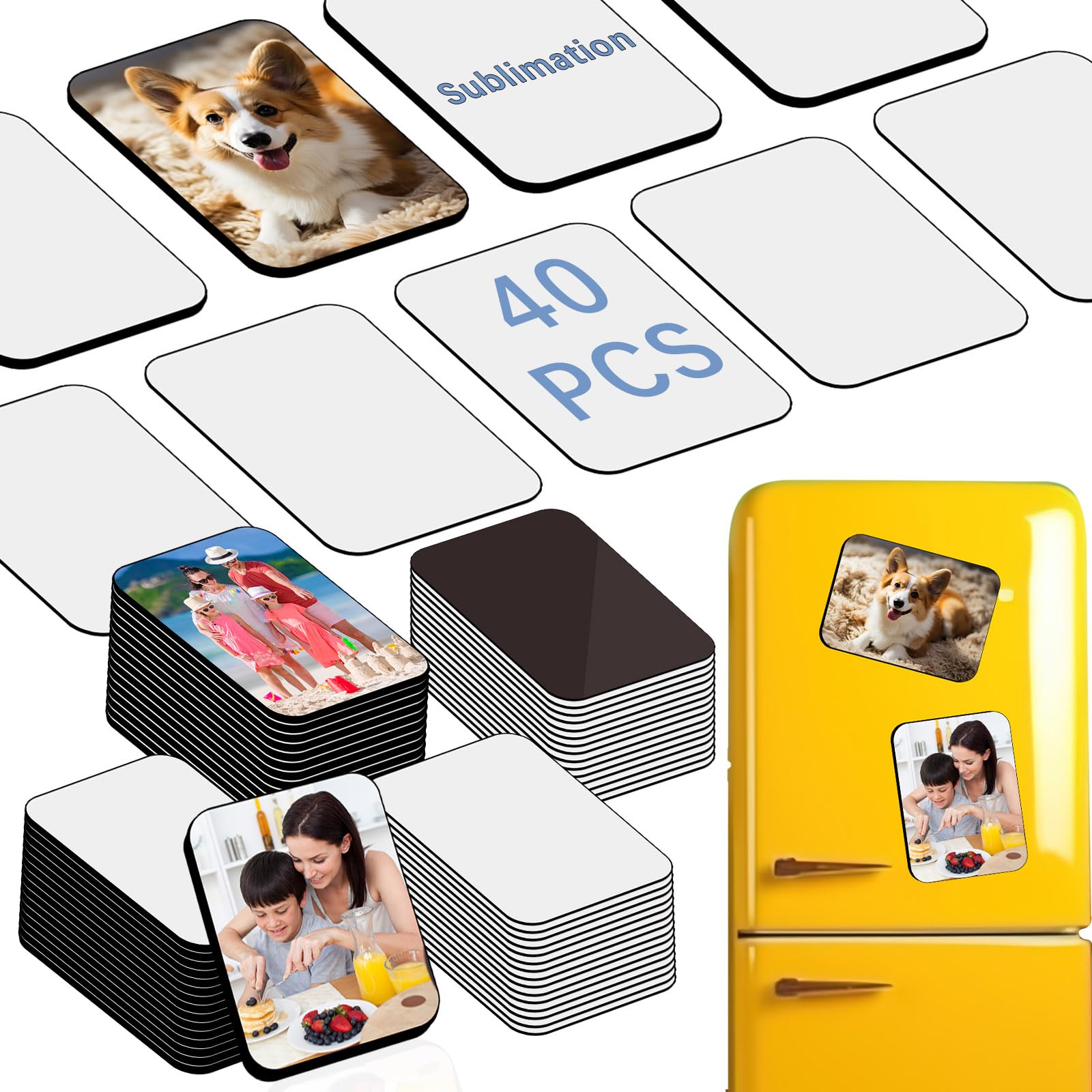 Amazon.com: 80PCS Sublimation Magnet Blanks Bulk 5.5x7.5 CM Rectangle ...