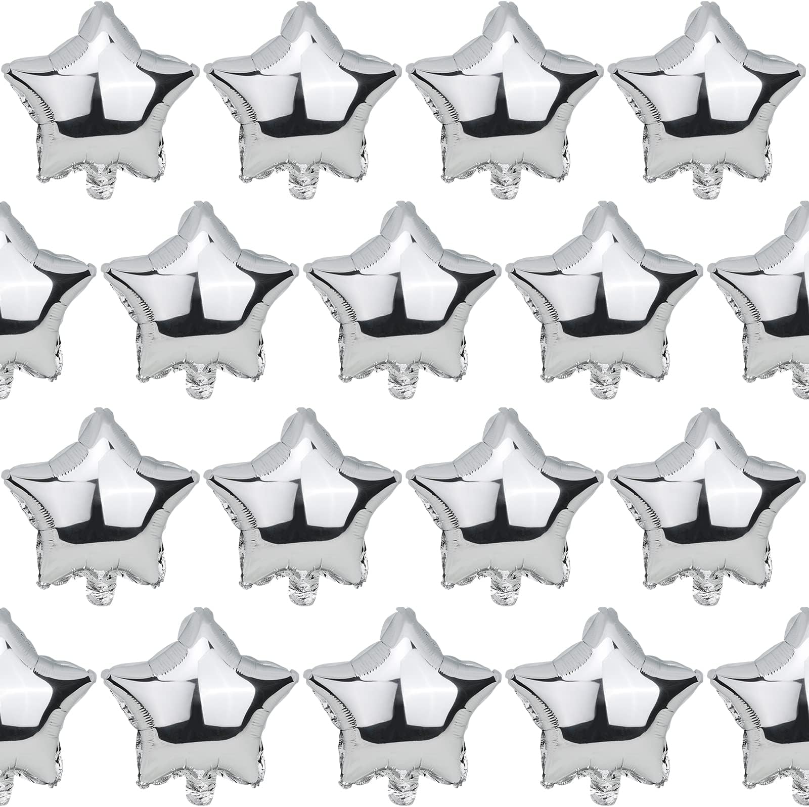 Amazon.com: 5 Inch Silver Star Shape Foil Balloons, 50pcs Small Mylar ...