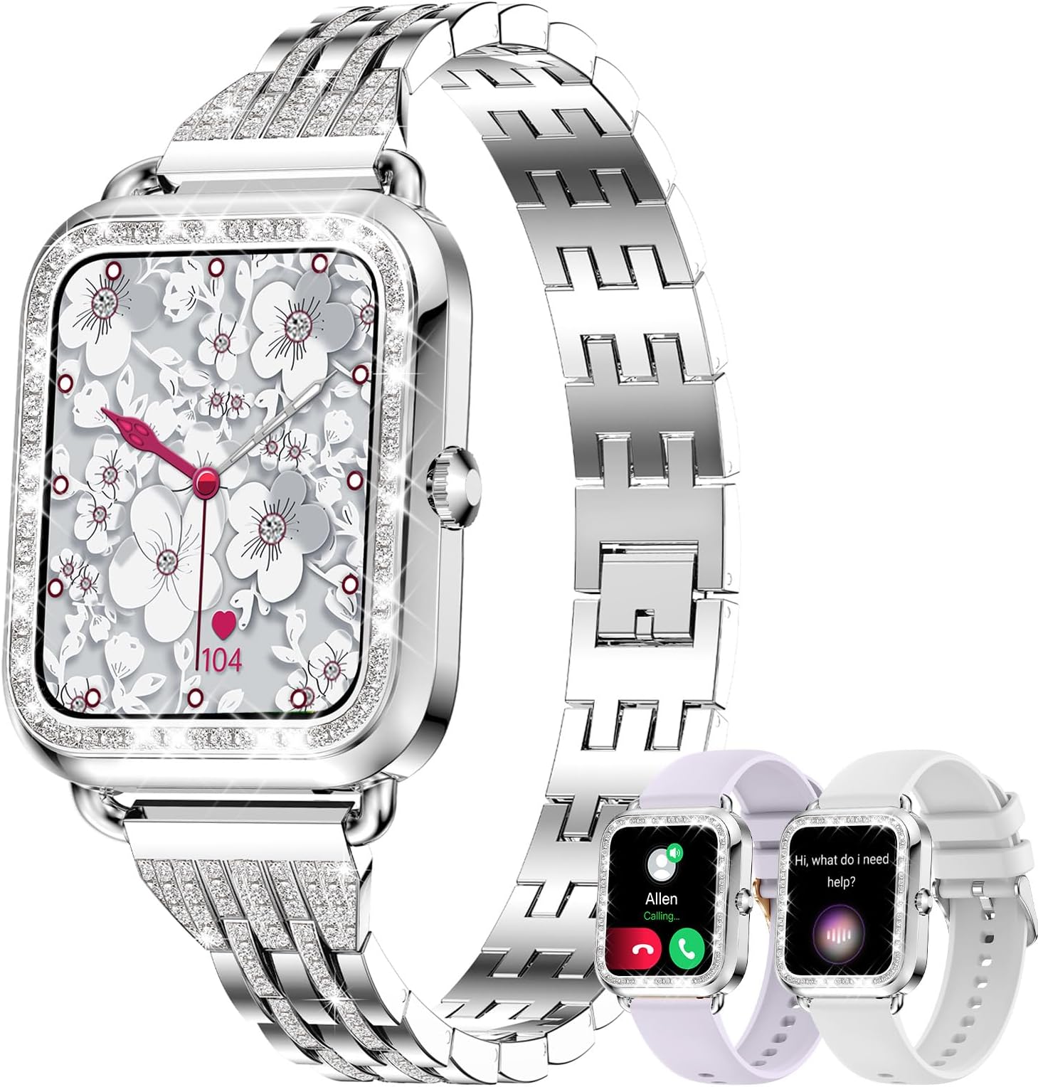 Amazon.com: Smart Watch for Women Diamonds(Answer/Make Call),1.29''HD ...