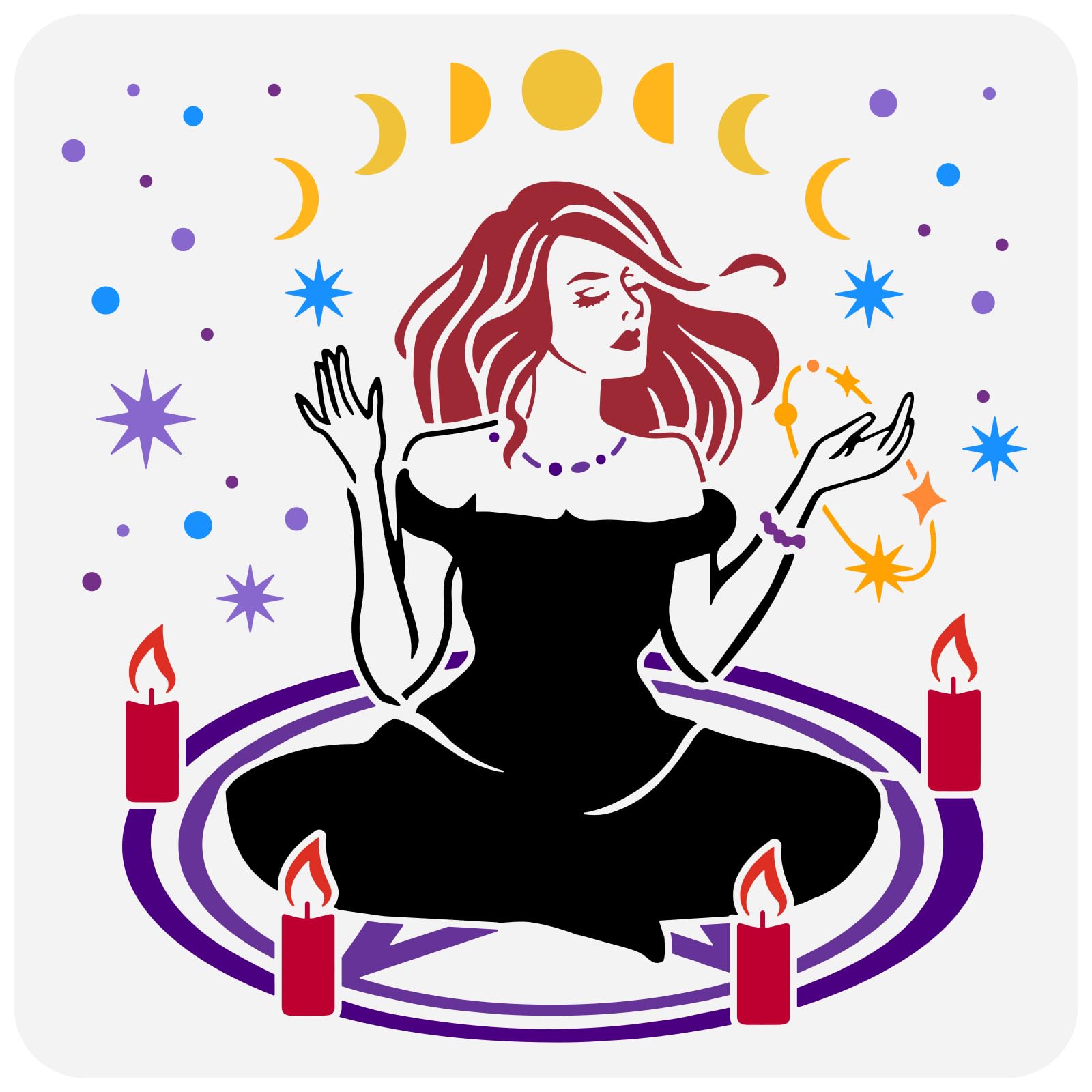Amazon.com : FINGERINSPIRE Witch Painting Stencil Painting Stencil 11 ...