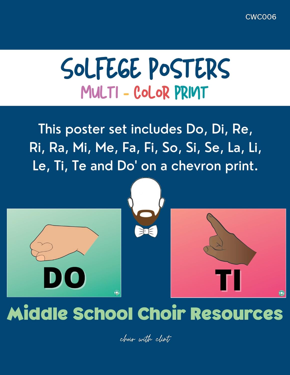 Multicultural Solfege Hand Sign Posters: Multicolor Design: Choir with ...