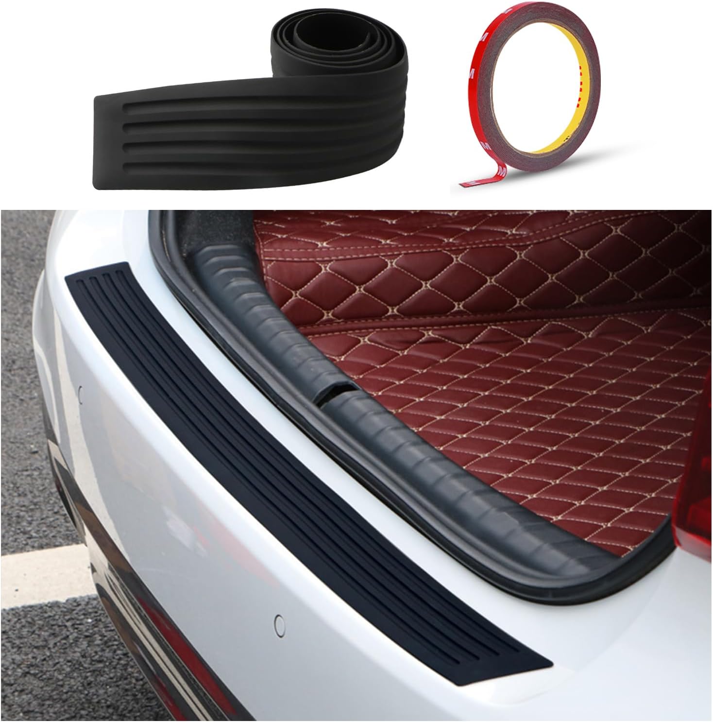 Amazon.com: Kewucn Car Rear Bumper Protector Guard, Rubber Scratch ...