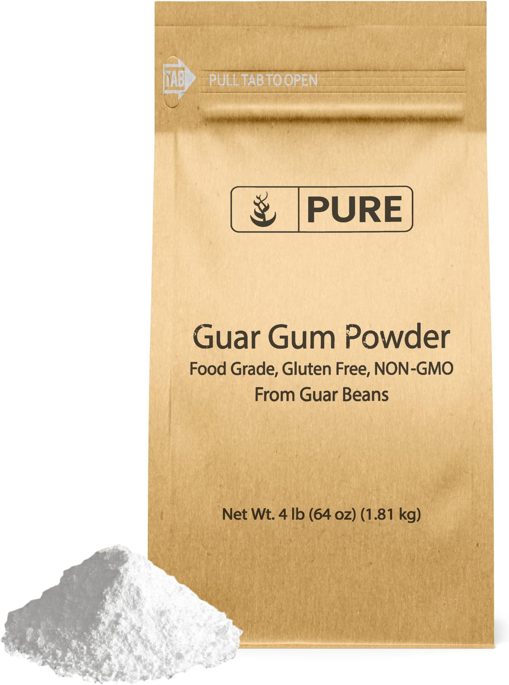 Amazon.com: Pure Original Ingredients Guar Gum (4lb) From Guar Beans ...