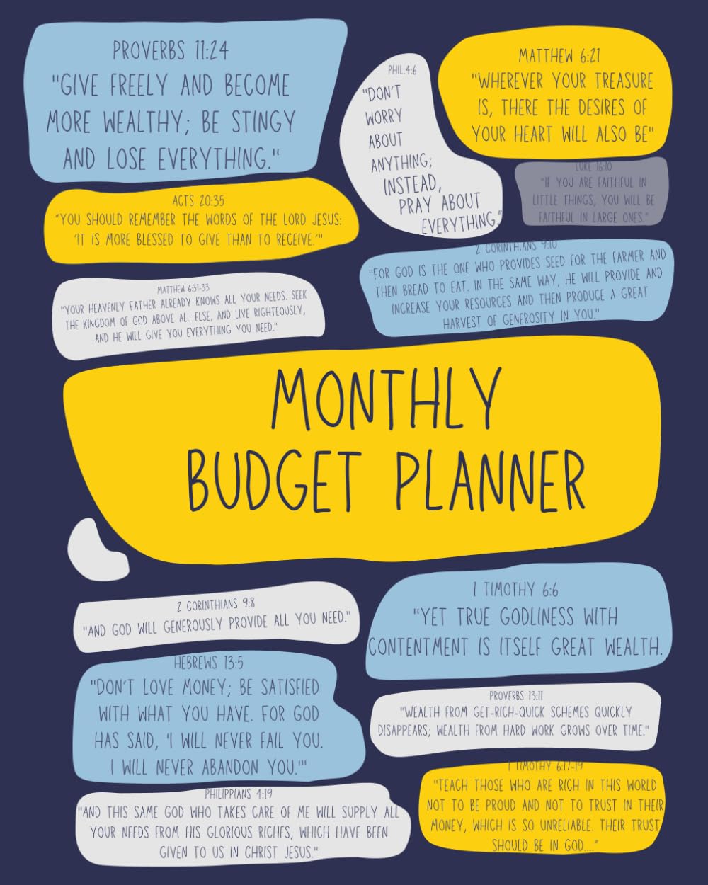 Monthly Budget Planner: Undated, Christian Finance Book for Teens: Set ...