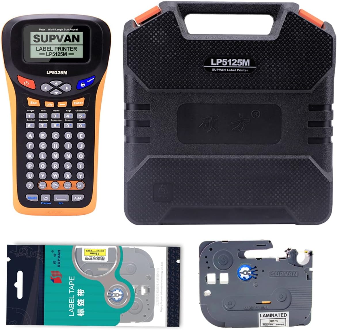 Amazon.com: SUPVAN LP5125M Handheld Industrial Label Maker Kit Complete ...