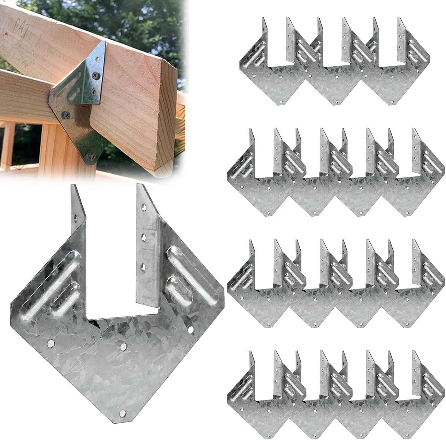 Tylulikaty 20 Pack 18-Gauge Hurricane Ties for Rafter, Heavy Duty ...